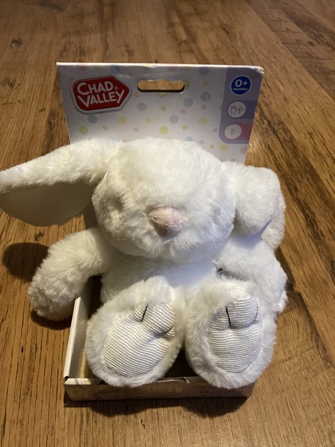 CHAD VALLEY SNUGGLE Bunny Plush Cuddly Toy Baby White Rabbit 0+ Month ...