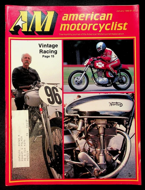 VINTAGE AMERICAN MOTORCYCLIST January 1988 Racing Pacific Coast Highw ...