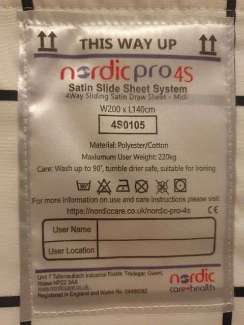 NORDICPRO4S SATIN SLIDE Sheet System 200W X 140L 4 Way 3/4 Length Draw ...