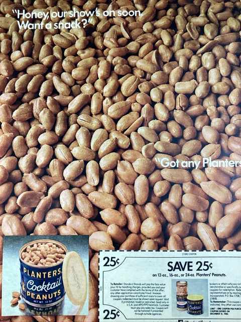 PLANTER’S PEANUTS ATLANTA GA Print Ad 1980 AJC Cocktail $17.00 - PicClick