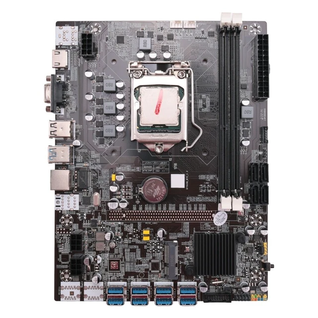 B75 MINING MOTHERBOARD+RANDOM CPU LGA1155 8XPCIE USB Adapter Support ...
