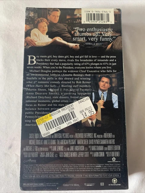 THE AMERICAN PRESIDENT Vhs Movie 1998 Michael J Fox, Martin Sheen ~ New ...