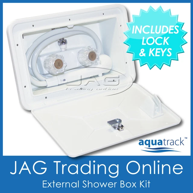 EXTERNAL SHOWER BOX KIT WITH LOCK & KEYS - Boat/Marine/Deck/Caravan ...