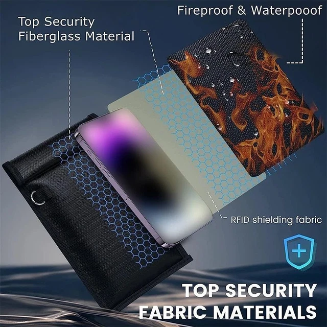 CAR KEY SIGNAL Blocker Large Faraday Pouch RFID Blocking Bag Anti-Theft ...