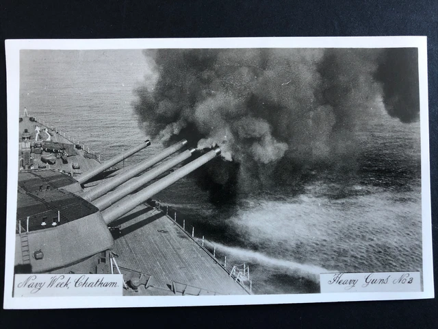 CHATHAM NAVY WEEK Postcard Royal Dockyard Kent HMS Naval Heavy Guns No ...