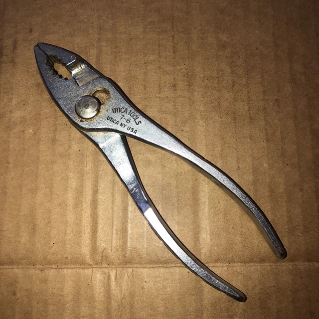 VINTAGE UTICA TOOLS 7-6 Slip Joint Pliers Utica N.Y. 6 1/2" Long USA Decorated £7.55 - PicClick UK