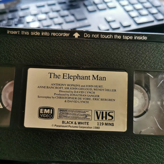 THE ELEPHANT MAN pre cert 1980 vhs tape only anthony hopkins john hurt ...