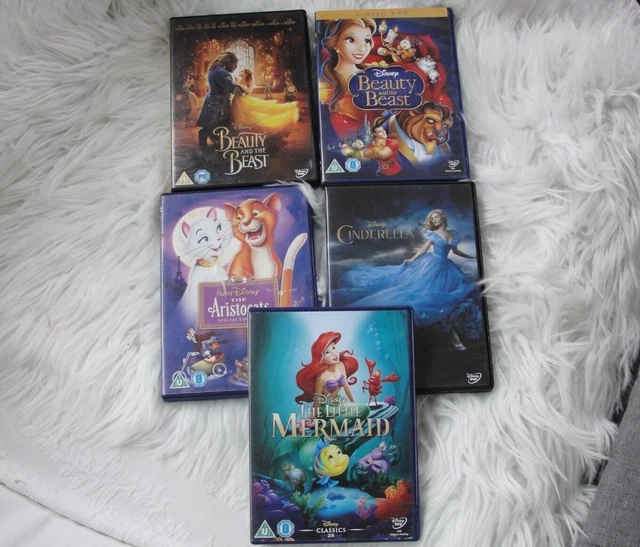 DISNEY DVD COLLECTION x 5, Beauty & The Beast, Cinderella, Little ...