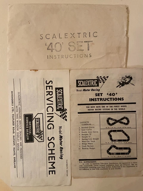 VARIOUS RARE SCALEXTRIC 1960's INSTRUCTION LEAFLETS £5.00 - PicClick UK
