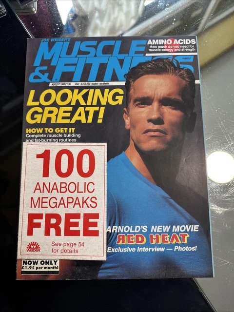 VINTAGE MUSCLE & Fitness Magazine August 1988 Arnold Schwarzenegger On ...