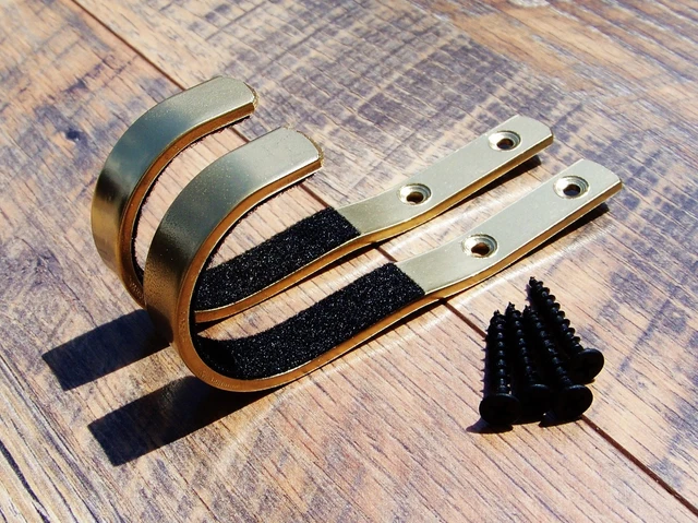 WALL MOUNT GUN rack rifle shotgun hanger felt lined Hand made hooks ...