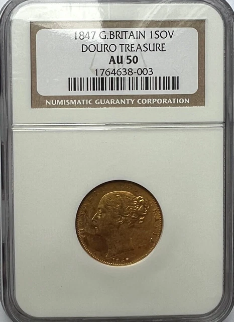 1847 RMS DOURO Shipwreck British Sovereign Gold Coin Ngc Au50 Treasure ...