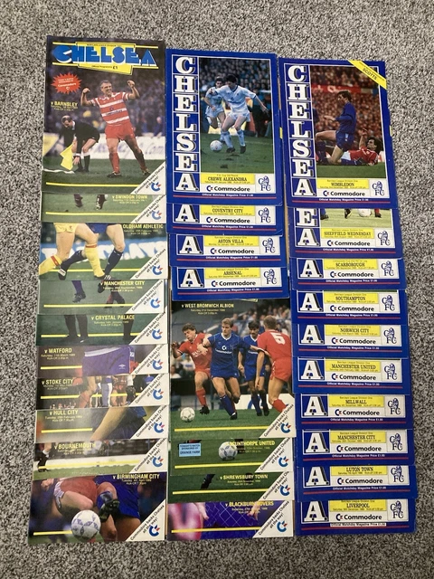 JOB LOT OF 28 Chelsea Home Programmes 1988-89 & 1989-90 Seasons. £8.66 ...