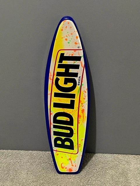 RARE! VINTAGE 1993 Budweiser BUD LIGHT Acrylic SURFBOARD BEER TAP Bar ...