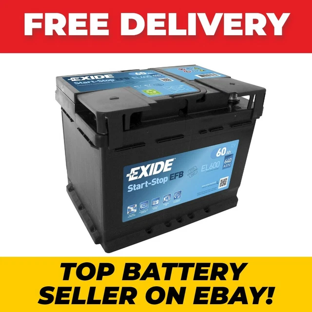 EXIDE EL600 027 EFB Stop / Start Car Battery 12V 60AH 640CCA £86.41 ...