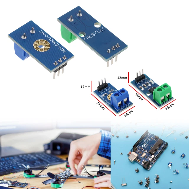 3 PACK 30A ACS712 Current Sensor Module DC0-25V Voltage Measuring ...