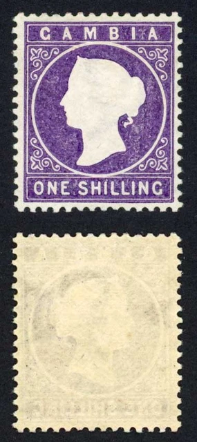 GAMBIA SG36 1/- Deep Violet wmk CA sideways M/M Cat 14 pounds £4.50 ...