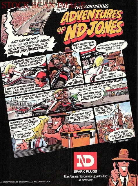 1983 ADVERT 'ND' Motor Car Spark Plugs Original ND Jones Cartoon Print ...