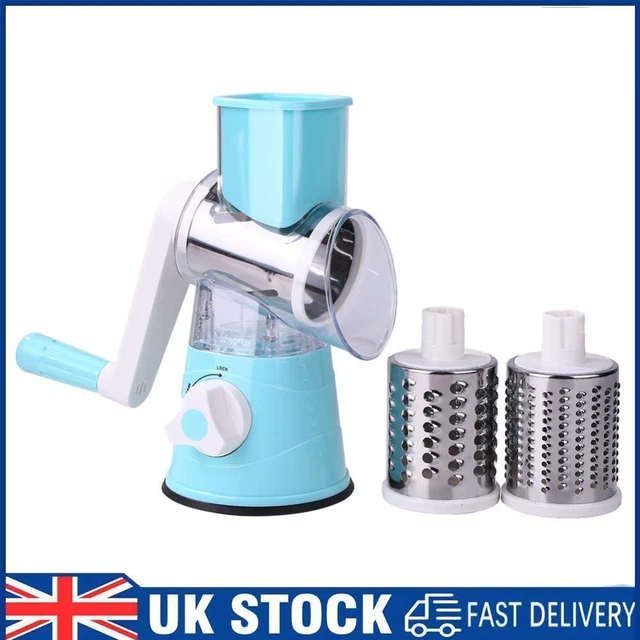 MANUAL VEGETABLE FRUIT Rotating Cutter Potato Cheese Round Slicer ...