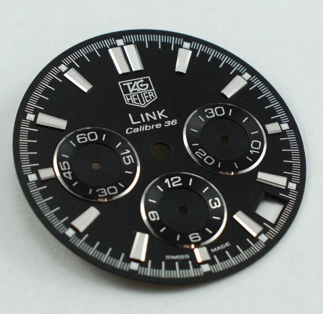 TAG HEUER MENS Link Calibre 36 Chronograph Automatic Black CT511A Dial ...