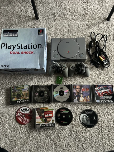 SONY PLAYSTATION 1 Console Dual Shock Boxed PS1, 9 X Games Bundle, 2 X ...