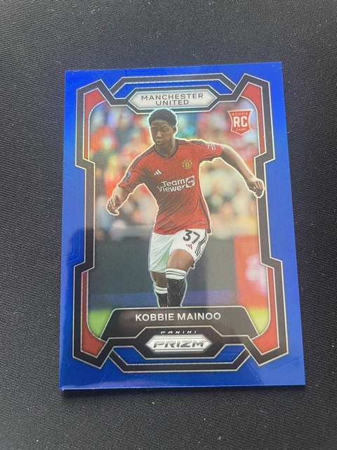 2023-24 PANINI PRIZM Premier League Kobbie Mainoo #38 rifrattore blu ...