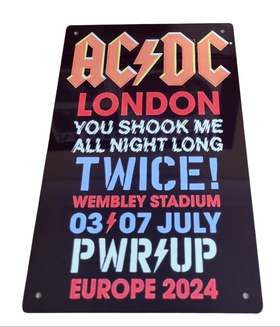 AC/DC PWR-UP TOUR 2024 You Shook Me Twice London Wembley Stadium 12X8 ...