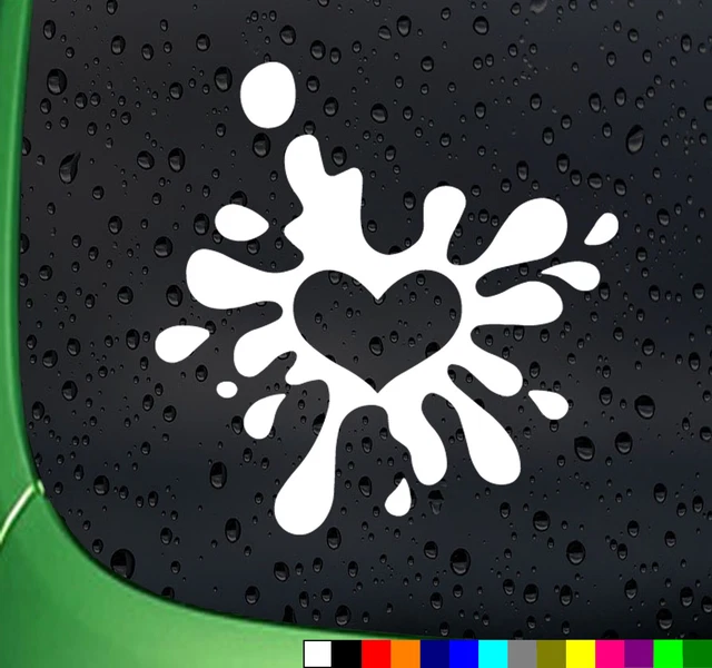 HEART SPLAT FUNNY Car Stickers Decals Window Vinyl Bumper Cute Hearts £ ...