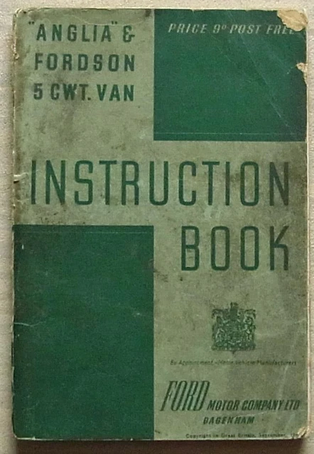 LIVRE D'INSTRUCTIONS FORDSON 5 cwt VAN mars 1947 #N 5605/784 EUR 22,26 ...