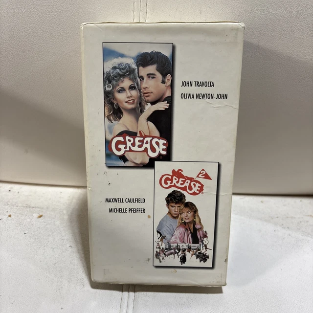 GREASE 1 & 2 (2 VHS Box Set) John Travolta and Olivia Newton & Michelle ...