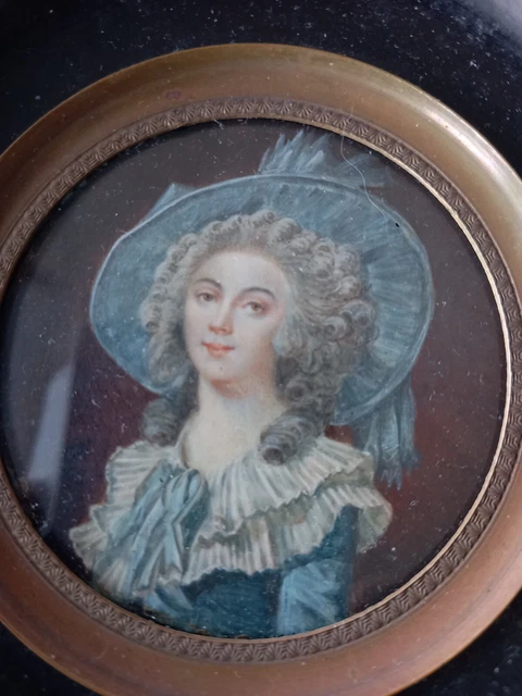 TRÈS BELLE MINIATURE portrait Marie Antoinette 18eme signée SICARDI ...