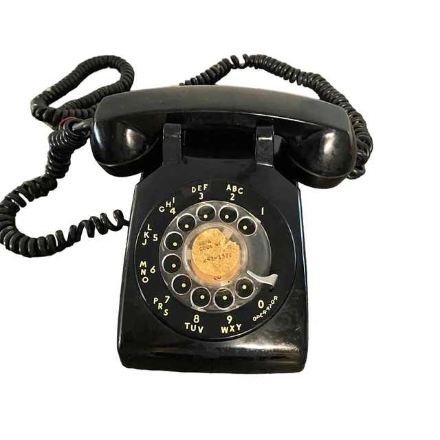 VINTAGE BLACK ROTARY Desk Phone Bell Systems Western Electric Movie ...