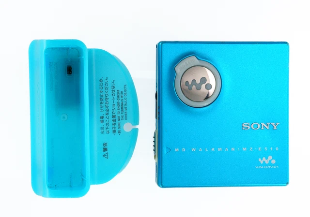 BLUE SONY MZ-E510 MD MiniDisc Player w/ Blue Dock [270] [DEMO / PLAYS ...