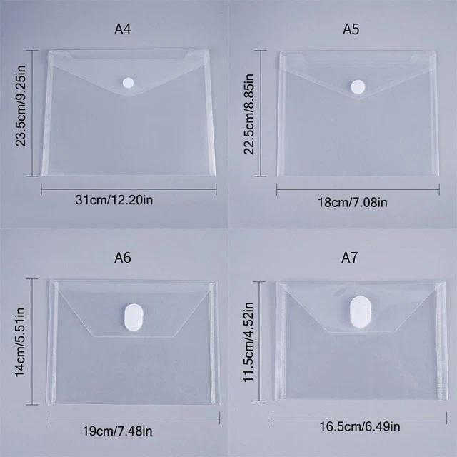 TRANSPARENT FILE FOLDER A4/A5/A7/A8 Filling Organizer Document Folder ...