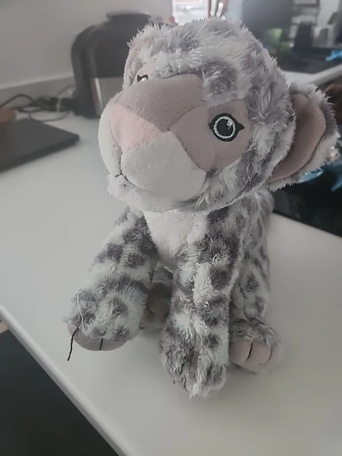 SNOW LEOPARD 20CM Soft Toy Eco-Friendly Cuddly Plush Stuffed Animal £1. ...
