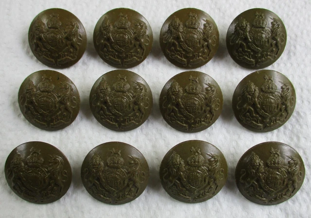 12X BRITISH ARMY:&GENERAL SERVICE BUTTONS" (25mm, WW2 Bakelite War ...
