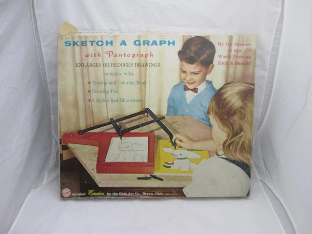 VINTAGE 1960 TOY Sketch-A-Graph Pantograph Tracing Drawing by Ohio Art ...