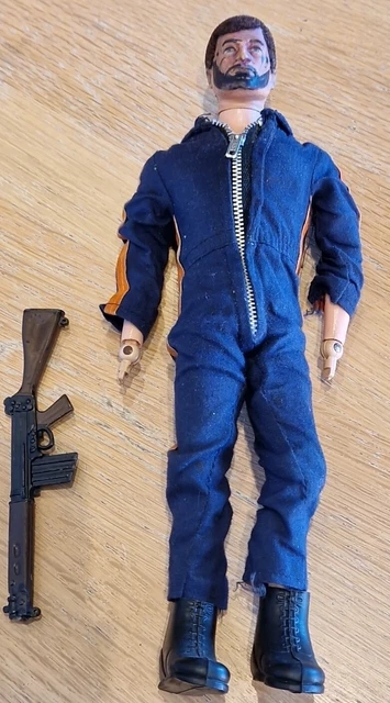 VINTAGE 1970S PALITOY Action Man Figure Flocked Hair No Hands Clothed ...