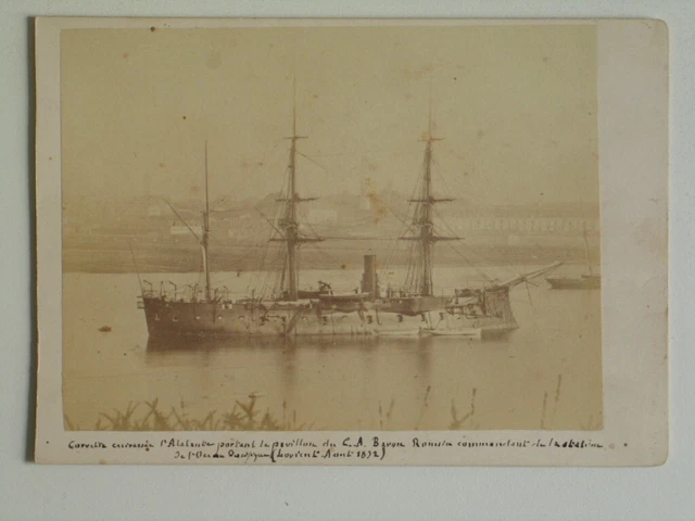 ANCIENNE PHOTO MARINE Lorient 1872 l'Atalante corvette cuirassée amiral ...
