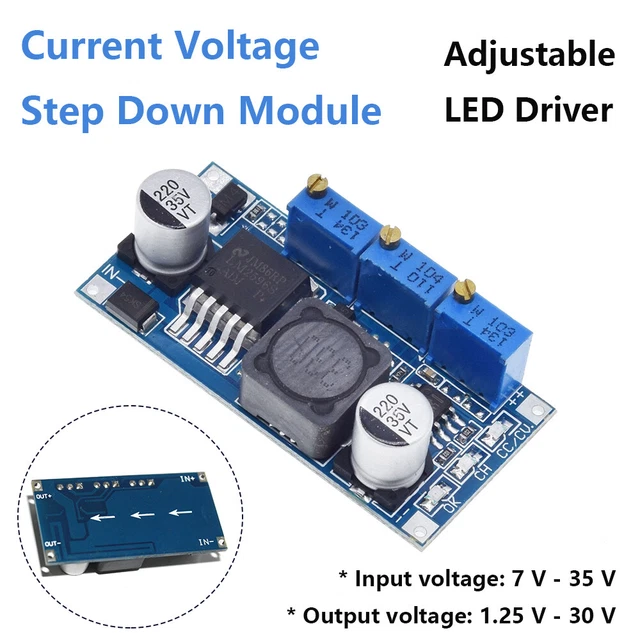 ADJUSTABLE LED DRIVER Charging Constant Current Voltage Step Down Buck ...