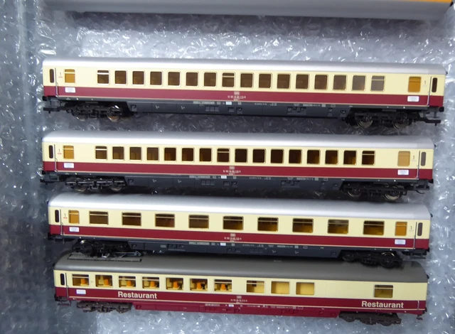 TILLIG TT SET 4 X Tee Rheingold Ic-Ir-Ec Express Train Wagon DB Epoch 4 ...