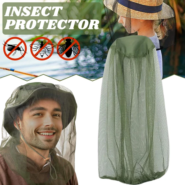 MOSQUITO INSECT HEAD Net Mesh Protector Hat Fly Bee Bug Outdoor Fishing ...