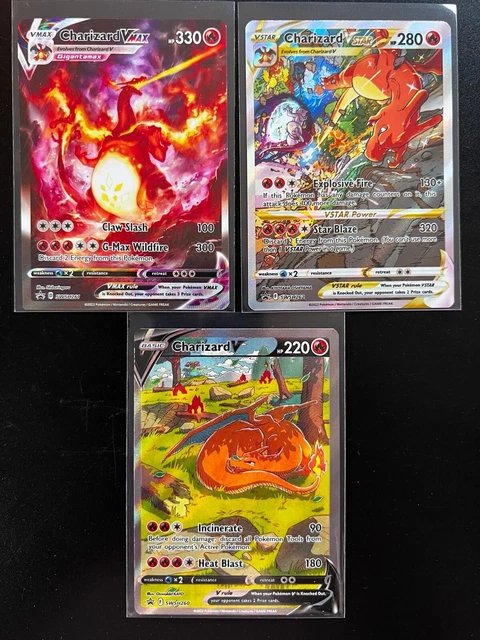 CHARIZARD V VSTAR VMAX UPC Lot SWSH 260 261 262 Black Star Promo ...
