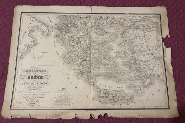 CARTE ANCIENNE DE la Grece sous l'Empire Ottoman. 1826 EUR 265,00 ...