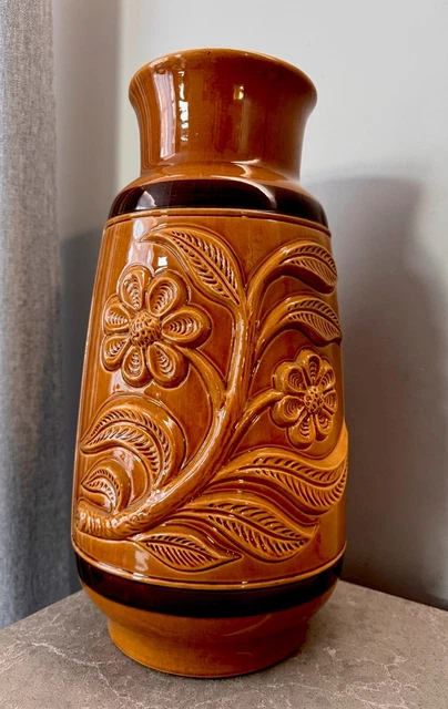 VINTAGE BIG MID-CENTURY Ceramic Vase GDR Germany 🇩🇪 Flower Desk/Floor ...