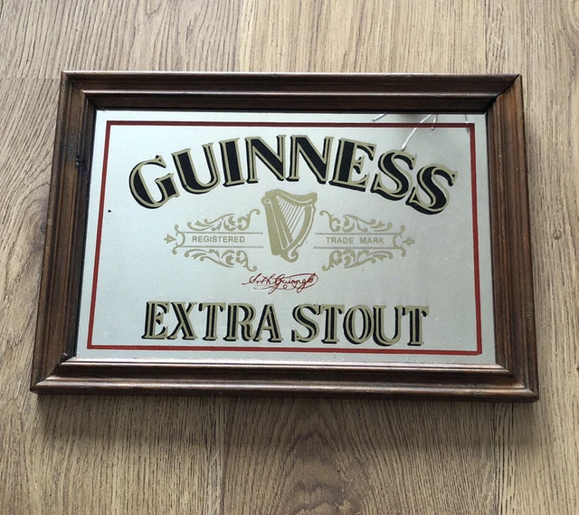 VINTAGE GUINNESS EXTRA Stout Mirror - ideal man cave or home bar ...