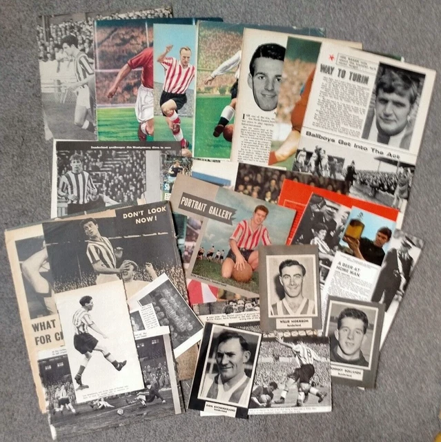 30 X SUNDERLAND Football Annual/Magazine Cuttings 1940s 1950s 1960s ...