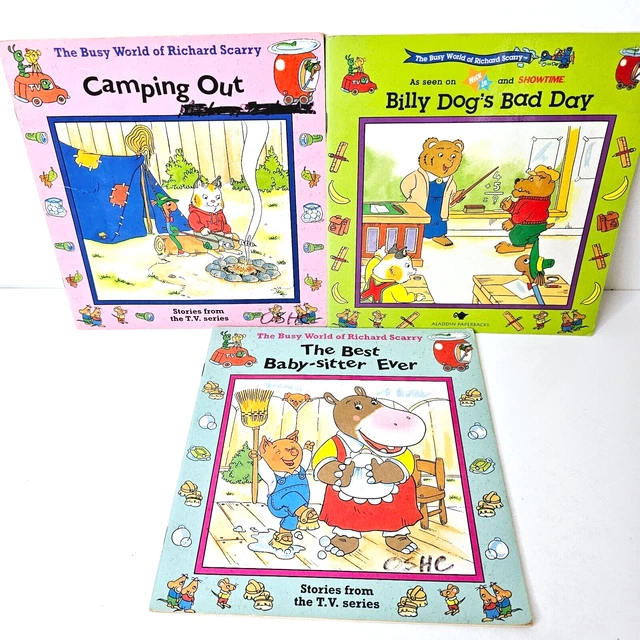 THE BUSY WORLD of Richard Scarry 1994 x 3 vintage books Paperbacks $19. ...