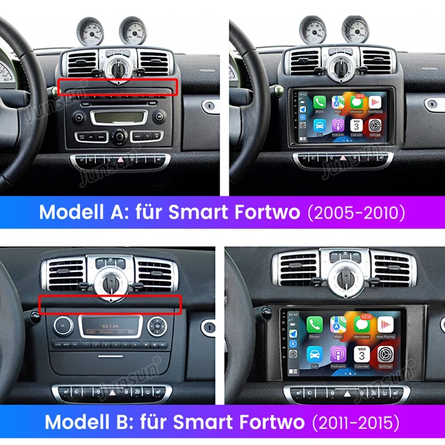 CARPLAY AUTORADIO FÜR Benz Smart Fortwo 451 454 2005-2015 GPS Navi WIFI BT 2+32G EUR 179,99 ...
