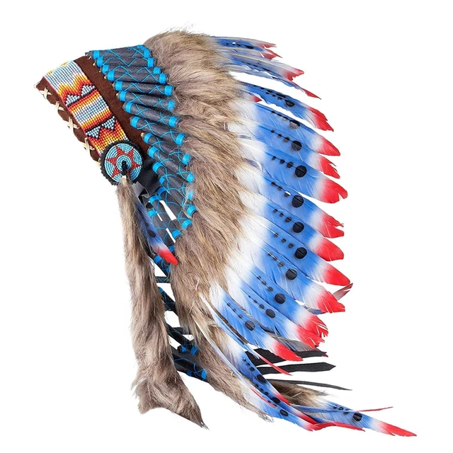 INDIAN NATIVE HEADDRESS Performance Men Women Theme Party Feather ...
